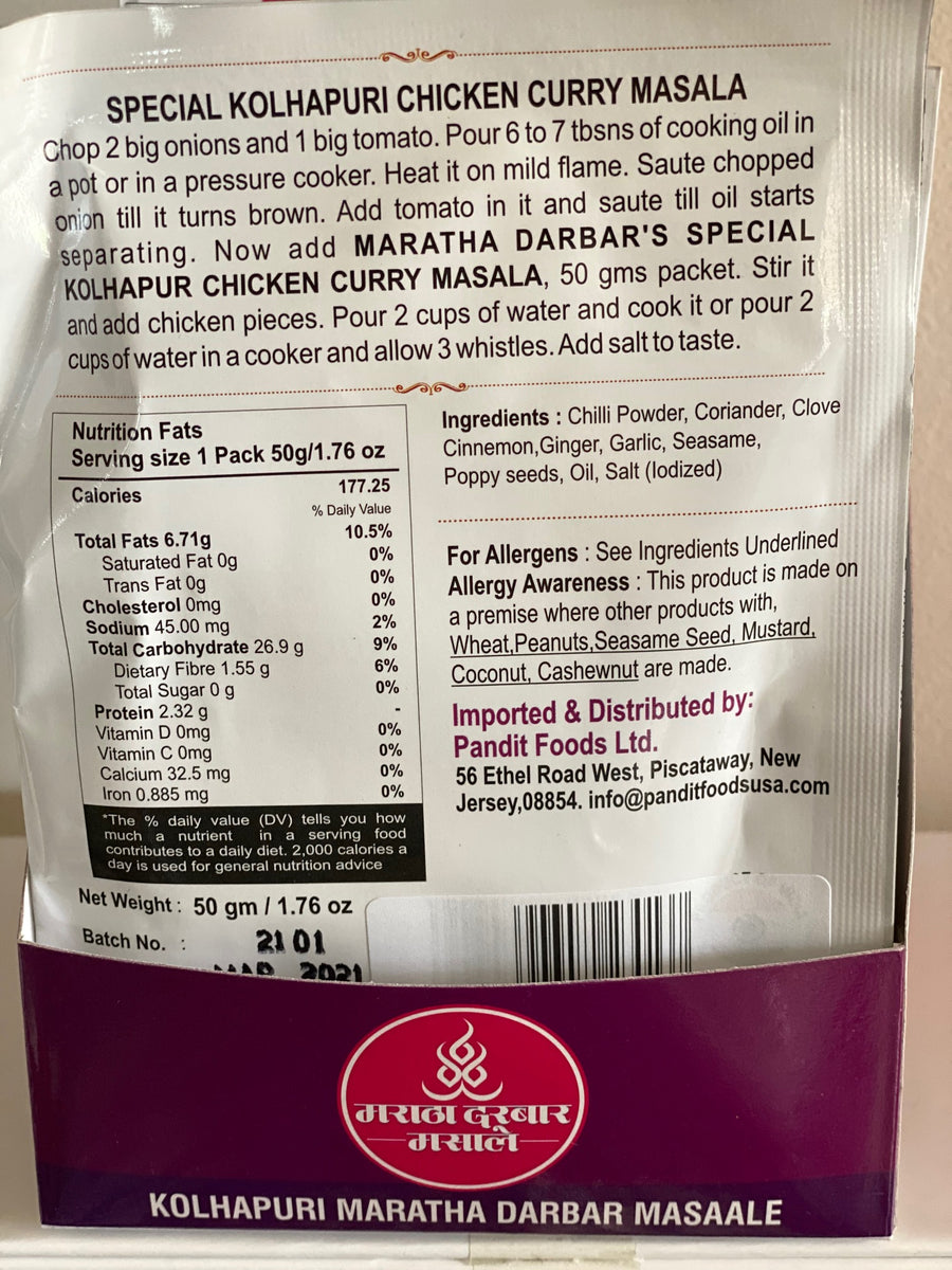 Maratha Darbar Masale - Chicken Curry – Flavors of Home